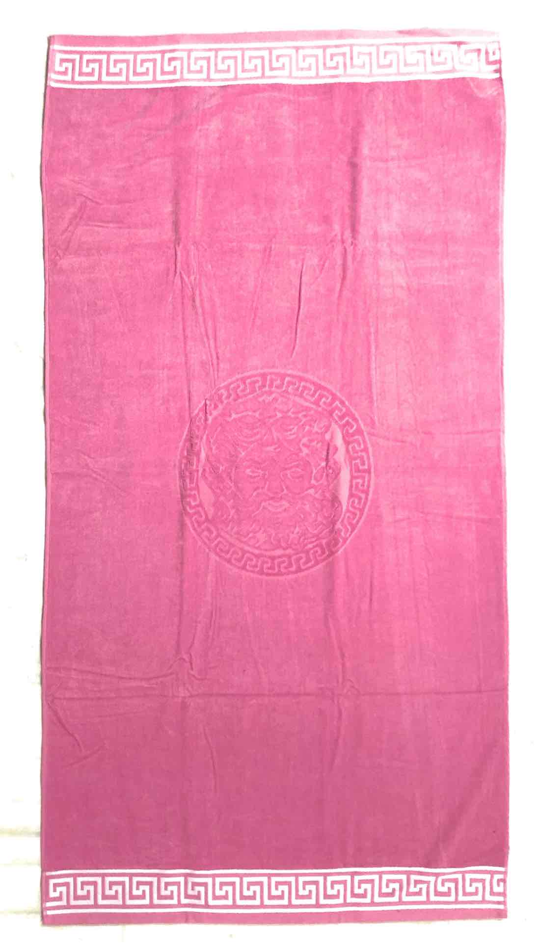 Telo Mare Poseidone Rosa - Telo spugna 100% cotone by Telimarestore.it