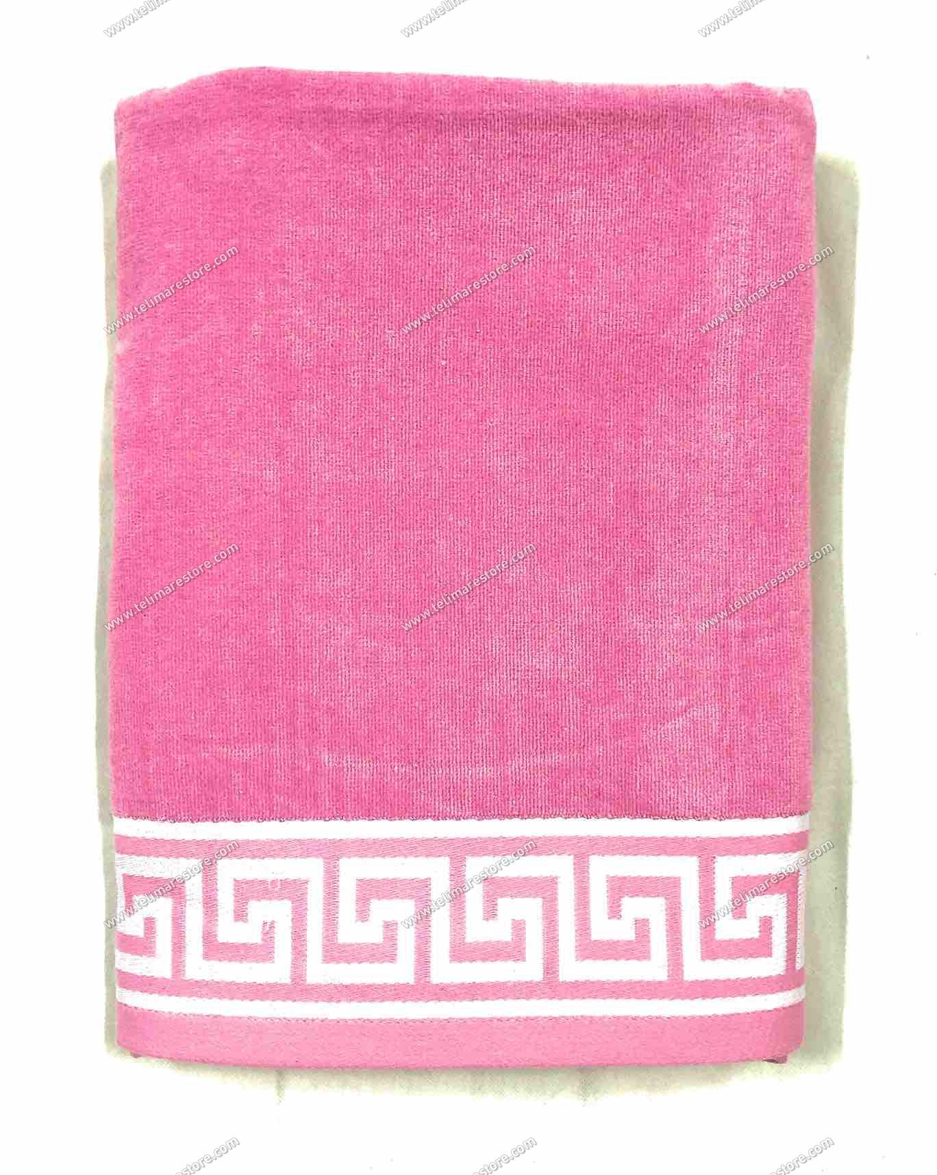 Telo Mare Poseidone Rosa - Telo spugna 100% cotone by Telimarestore.it