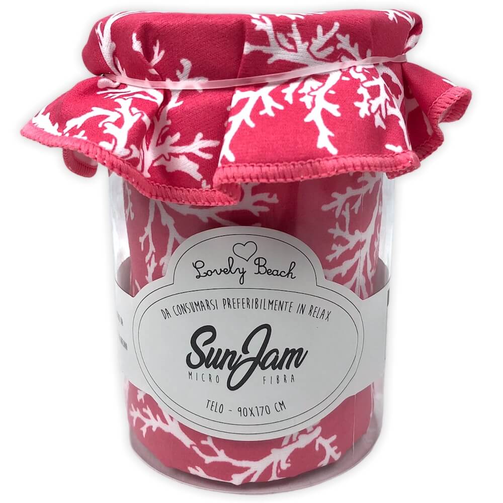 Telo Stampato in Microfibra SunJam Corallo Fucsia 90x170cm 100% Poliestere